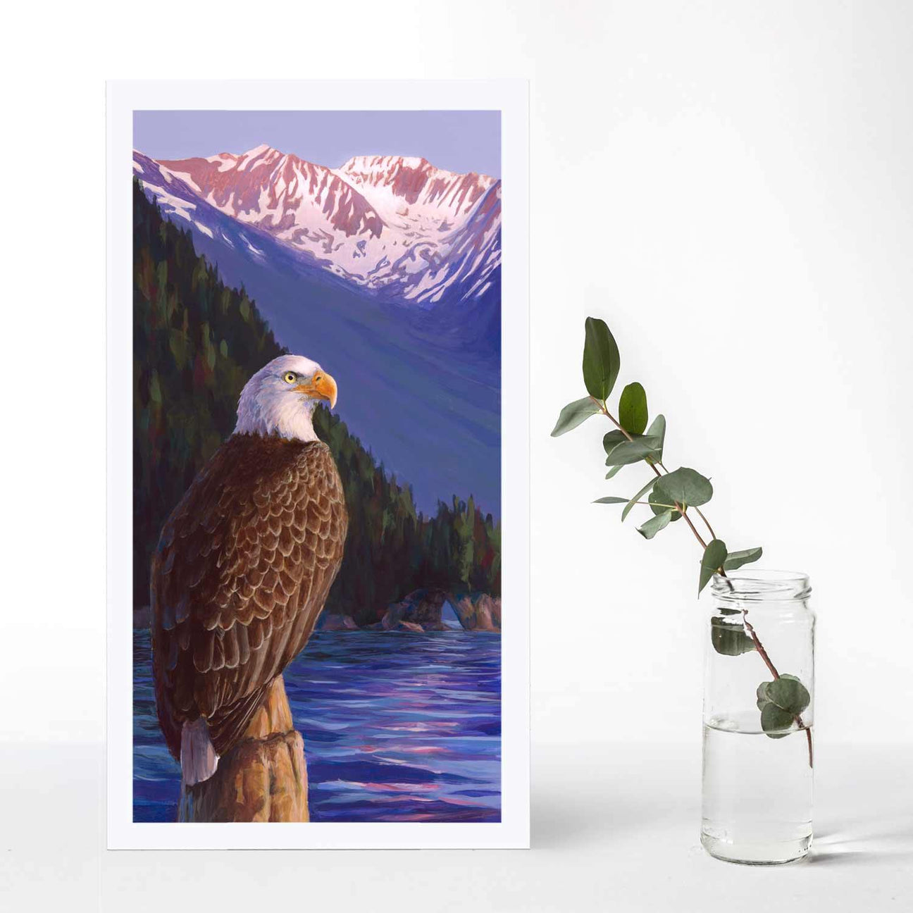 Alaska Bald Eagle Art Prints - Eagle Painting with Alaska Landscape ...