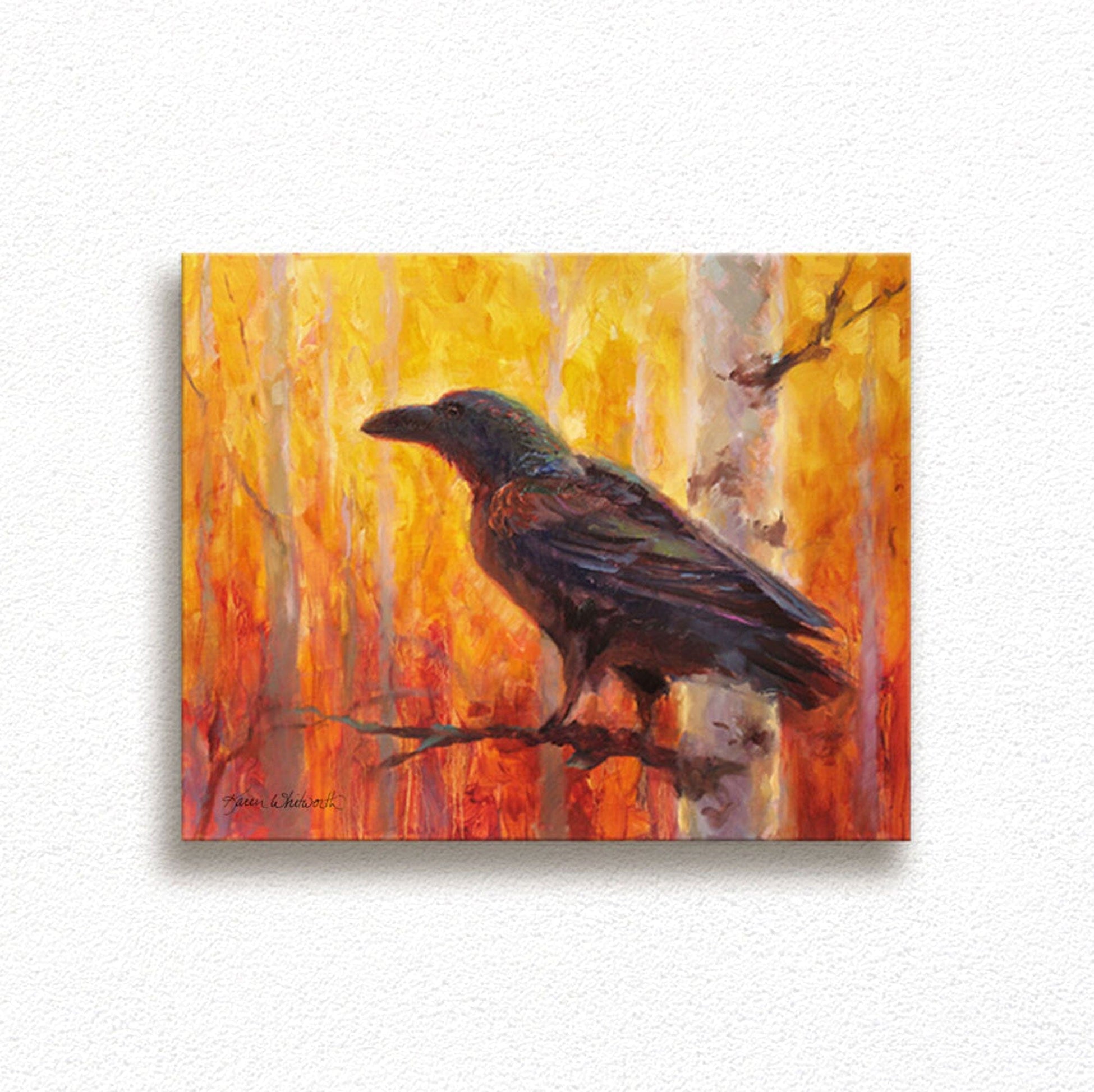 Vibrant Autumn Raven Wall Art Canvas – Art of Karen Whitworth